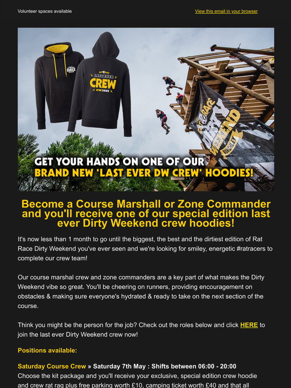 Rat Race Adventures: Be part of the last ever Dirty Weekend crew! | Milled