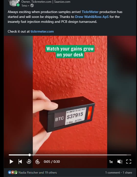 Indiegogo: Update #17 from TickrMeter: Physical Stock Tickers on your ...
