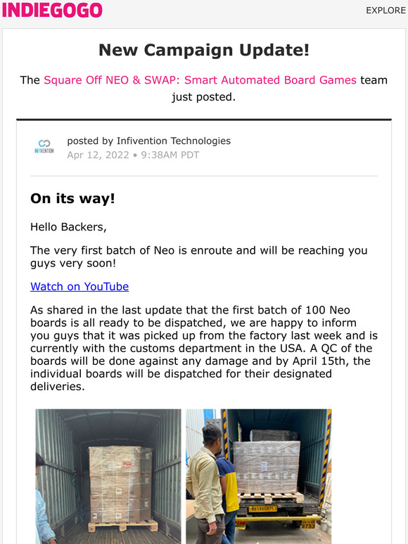 Indiegogo: Update #26 from Square Off NEO & SWAP: Smart Automated Board ...