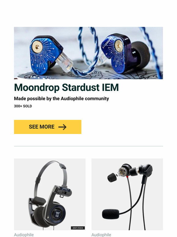 Drop: Moondrop Stardust IEM, Massdrop x Koss Porta Pro X Headphones ...