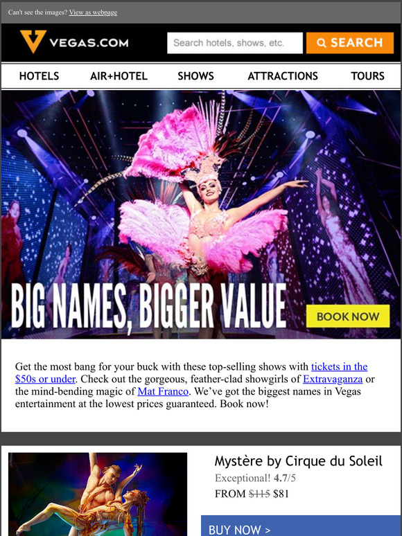 Vegas: Best Bang For Your Buck Shows from $20 | Milled