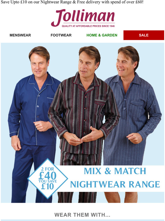 Jolliman: Save 10 On Our Nightwear Range! | Milled