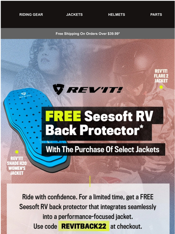 Revzilla: Free REVIT Back Protector With Select Jackets | Milled