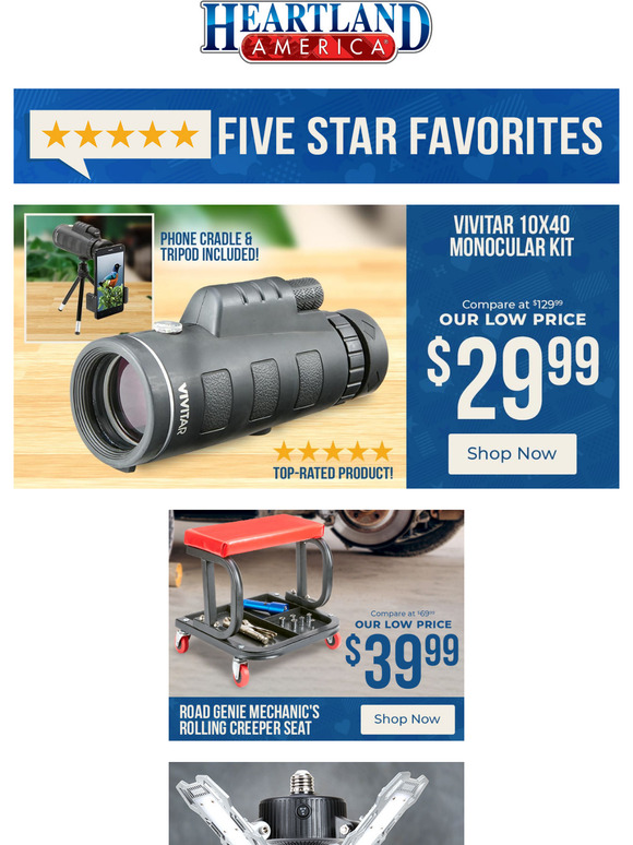 Heartland America: $29.99 Vivitar 10x40 Monocular Kit! | Milled