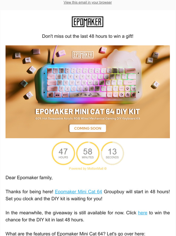 Epomaker: In 48 HoursEpomaker Mini Cat 64 DIY Kit Groupbuy is Coming ...