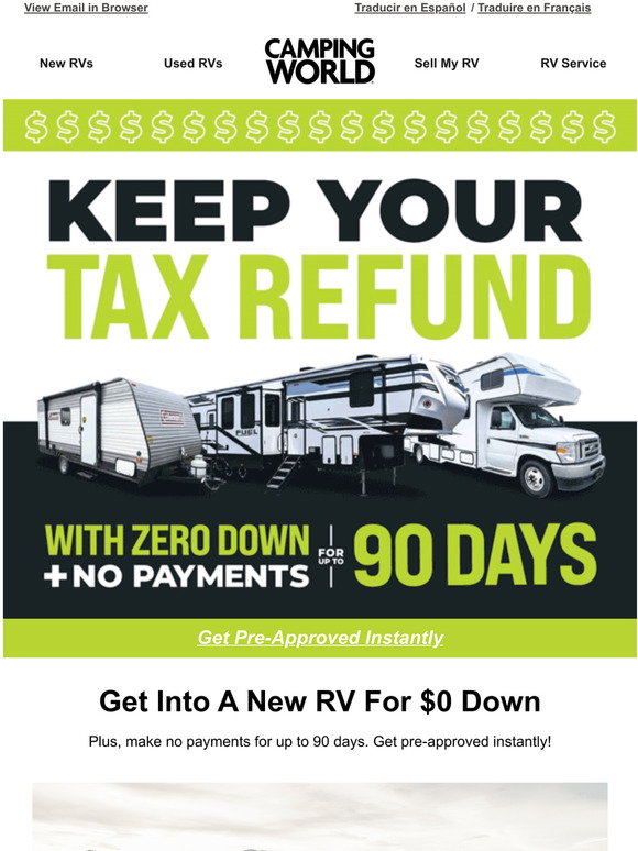Camping World: Put $0 Down + Make No Payments For Up to 90 Days | Milled