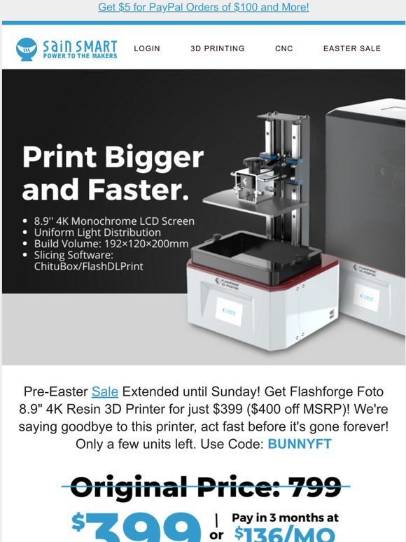 sainsmart.com: Saying goodbye to Foto 8.9" Resin 3D Printer with $400 ...