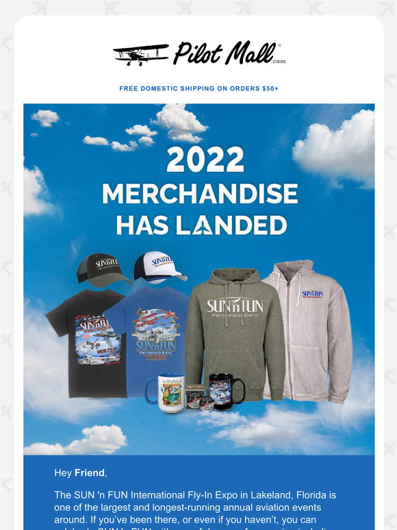 PilotMall: SUN 'n FUN 2022 Merchandise - Get Your Gear Now! | Milled