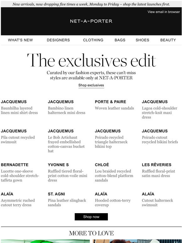Net-A-Porter: Exclusive pieces youll only find here | Milled