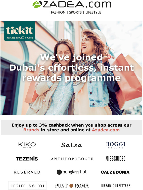 Azadea KW QA AE Offline codes & Links: Introducing Tickit Rewards! | Milled