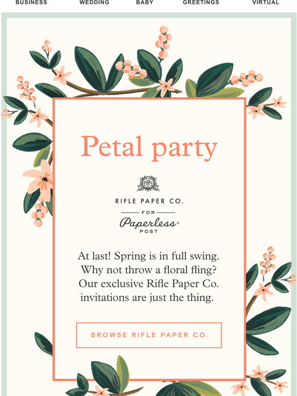 Paperless Post: We picked these Rifle Paper Co. invitations for you ...