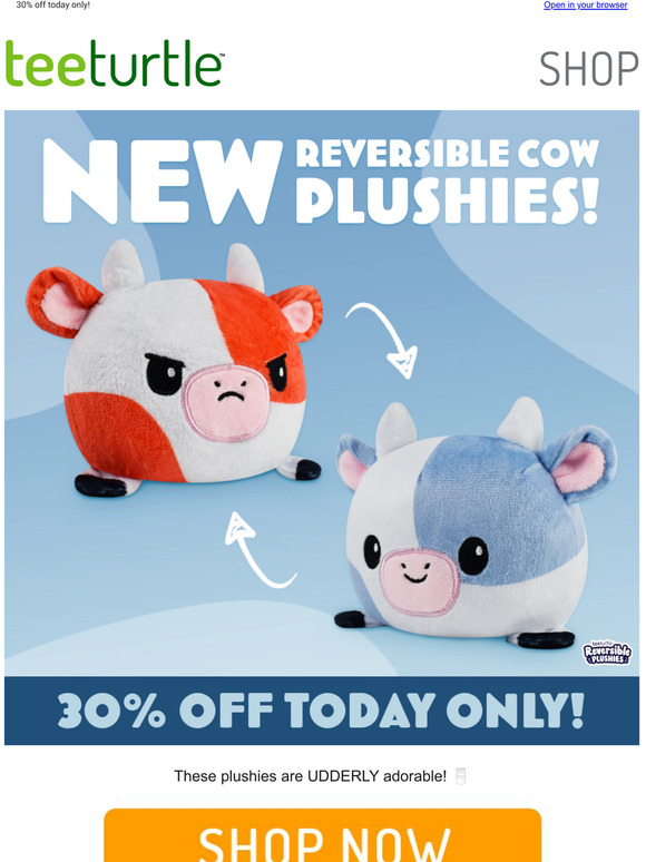TeeTurtle: MOO! NEW Reversible Cow Plushie!! | Milled