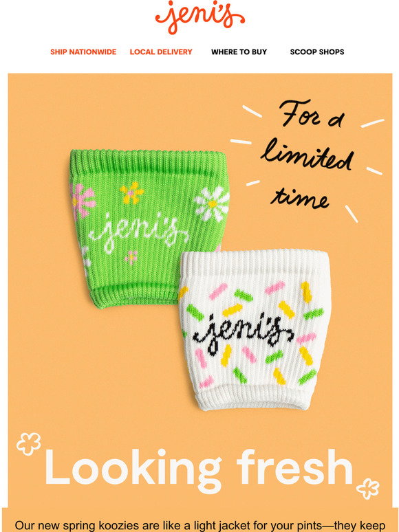 Jeni's Ice Cream: Fresh pint koozie drop! | Milled