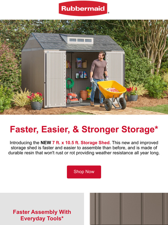 Rubbermaid: Introducing our NEW 7x10.5 Storage Shed | Milled