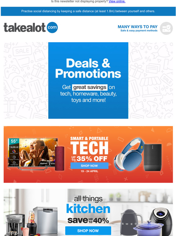Takealot: -Takealot has just dropped FRESH NEW DEALS & PROMOTIONS | Milled