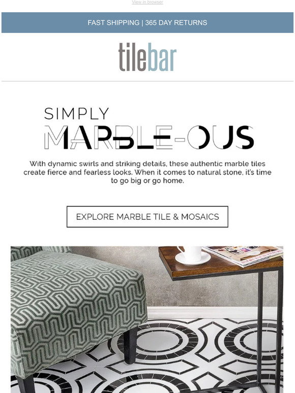 TileBar: SIMPLY MARBLE-OUS | The Bolder, The Better | Milled
