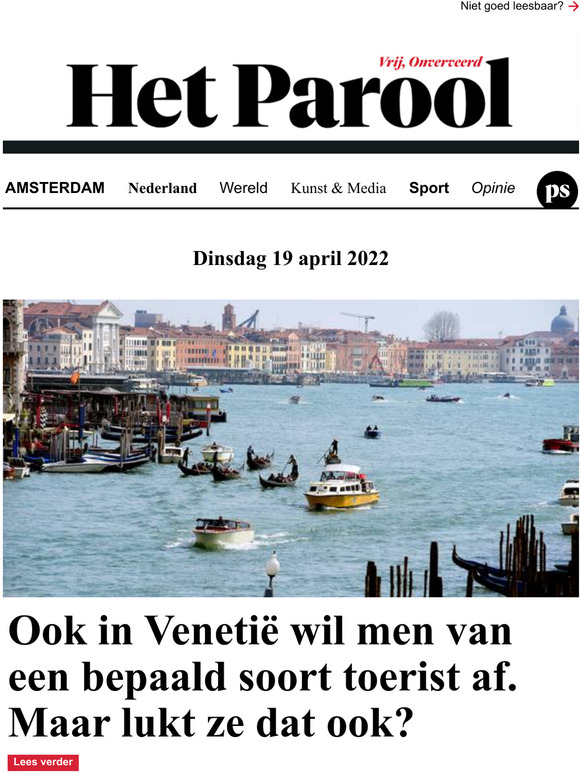 Het Parool: Veneti weert, net als Amsterdam, nieuwe toeristenwinkels ...