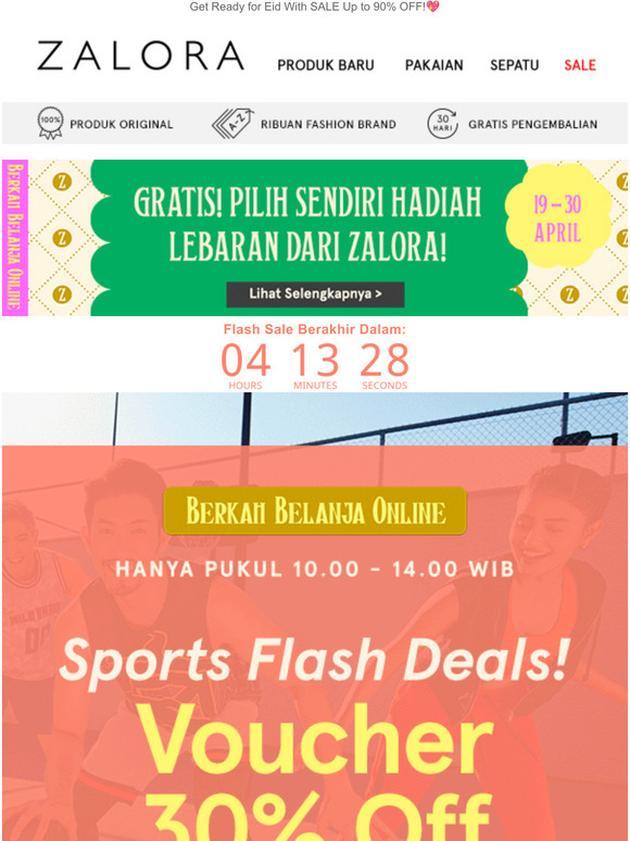 ZALORA: Sports SALE Dalam 4 JAM! POTONGAN HINGGA 1 JUTA Untuk Kamu ...