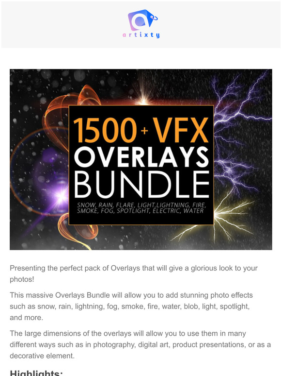 Artixty: The 1500+ Supreme Visual Effects Overlays Bundle Is Here! | Milled