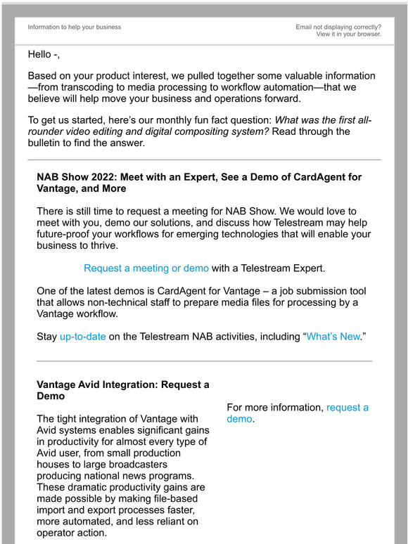 Telestream: April Highlights: your Transcoding, Media Processing, and Workflow Automation needs ...