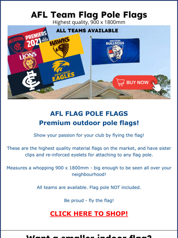 AFL Footy Shop: Fly the colours with a quality AFL team Flag Pole Flag ...