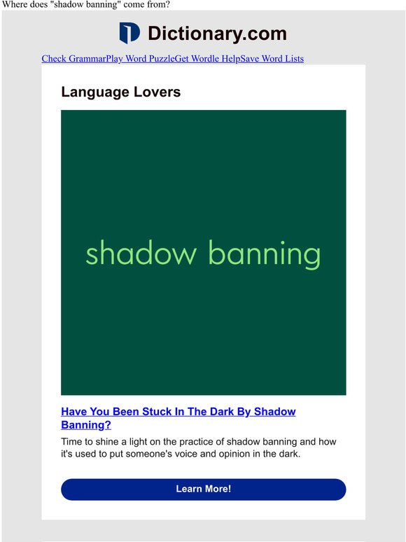 Dictionary.com: Have You Ever Been "Shadow Banned"? | Milled