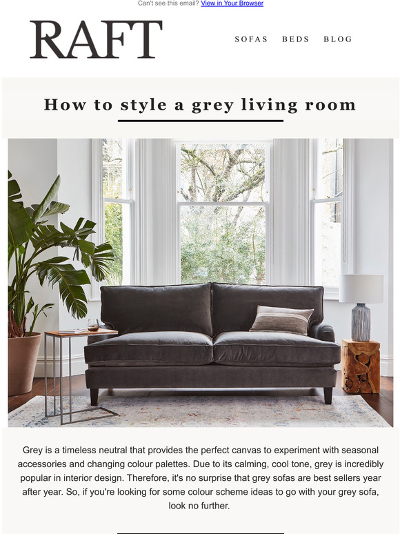 Raft Furniture: How to style a grey living room | Milled