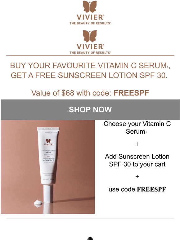 Vivier: Choose your Vitamin C - Get a free sunscreen! | Milled