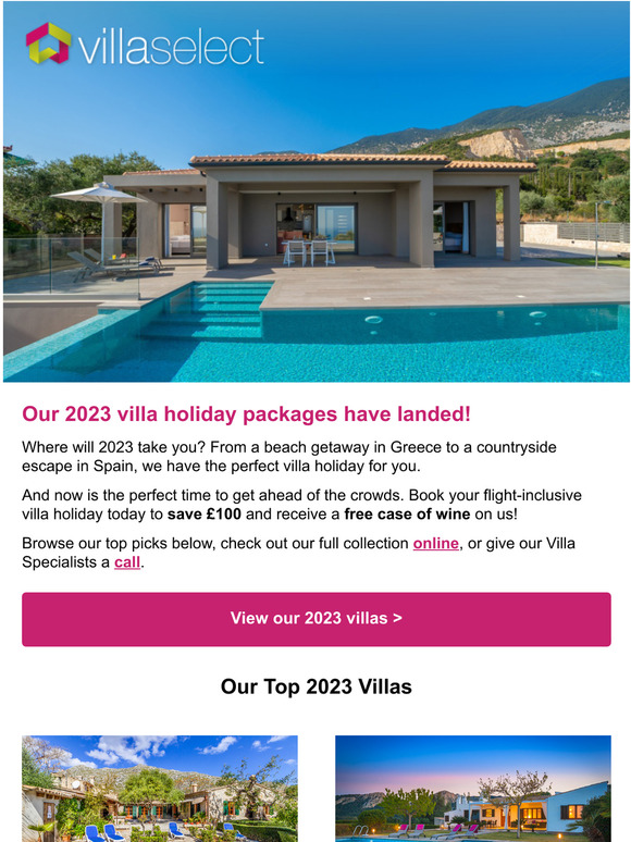 Villa Select: Our 2023 villa holiday packages have landed! | Milled