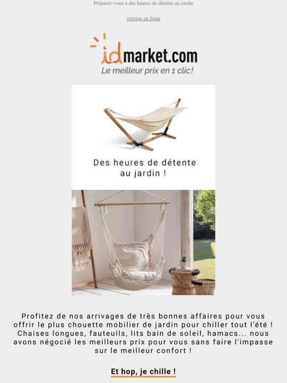 idmarket.com: Arrivages massifs prix canon de mobilier de jardin | Milled