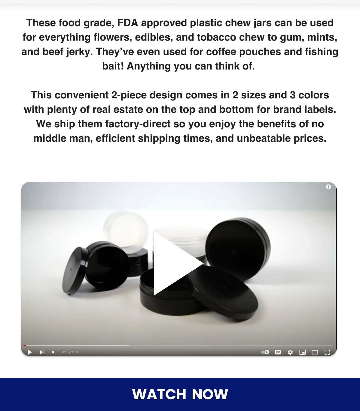 CoolJarz: Plastic Tobacco Chew Cans - 2 sizes available | Milled