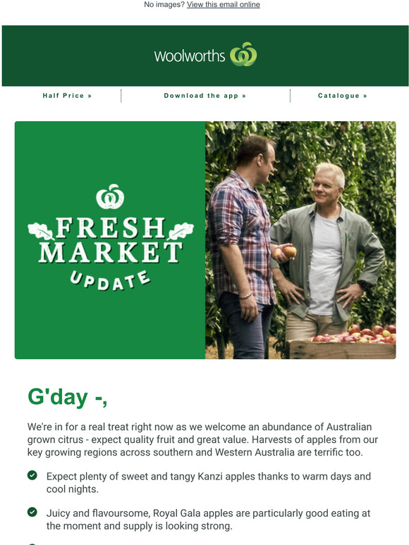 Woolworths: -shop in season for great quality and value | Milled