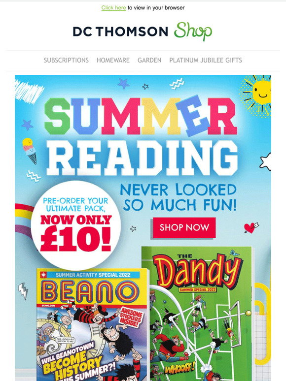DC Thomson Shop: Pre-order Beano & Dandy Summer Special | Milled