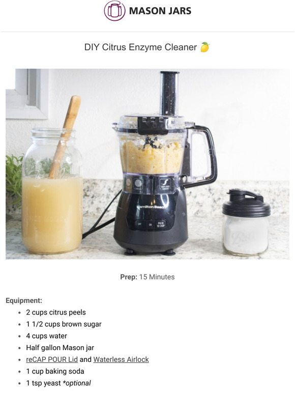 masonjars: Cleaning DIY: Citrus Enzyme Cleaner | Milled