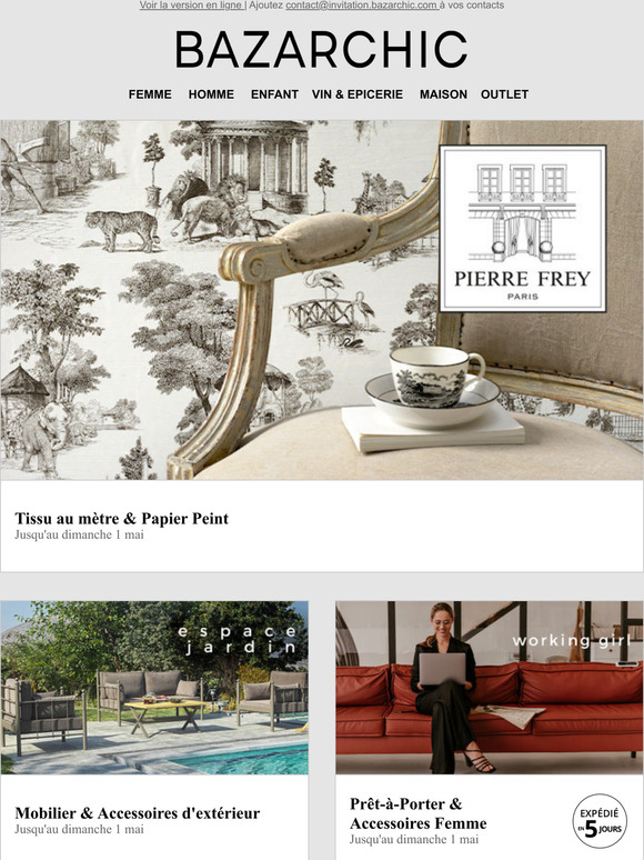 Bazarchic: Pierre Frey, La Petite Etoile, Zag, Espace Jardin, Working ...