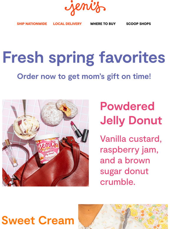 Jeni's Ice Cream: Fresh & new: Order now for Mothers Day arrival | Milled