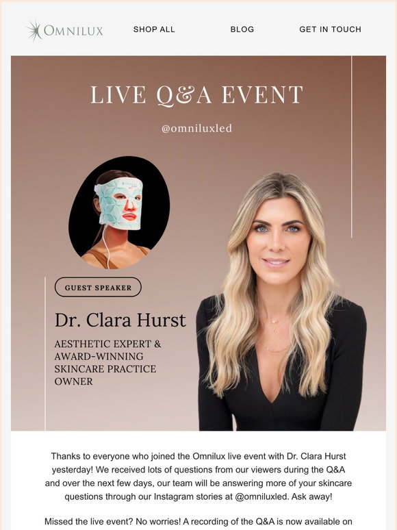 Omnilux: Our sit-down with Dr. Clara Hurst | Milled