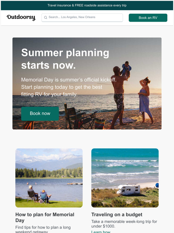 Outdoorsy: Book your Memorial Day RV adventure now. | Milled
