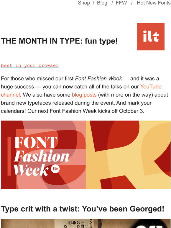 I Love Typography: Fun type: The Month in Type | Milled