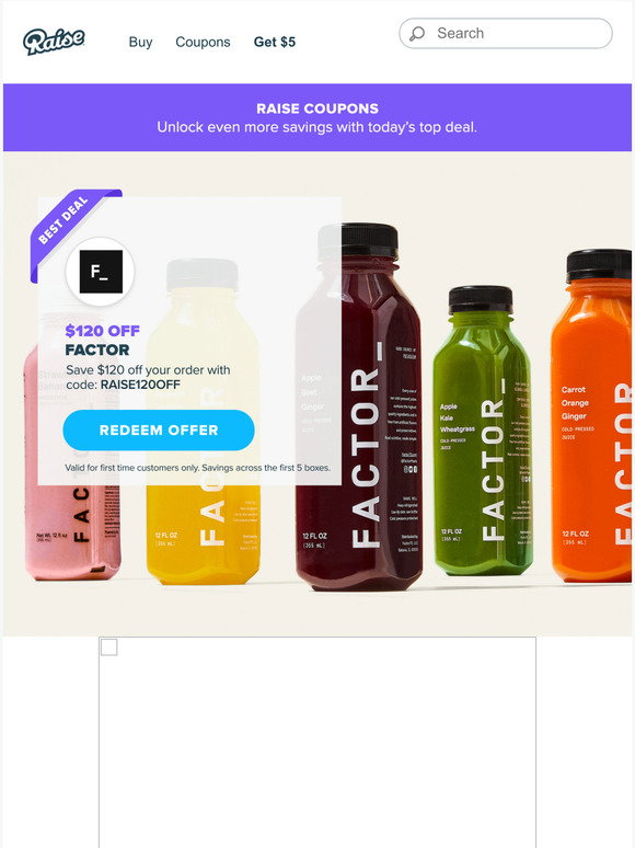 Raise: $120 off Factor Meals with Code! | Milled