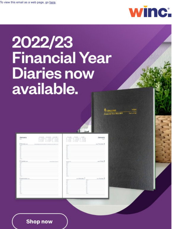 Staples: Now available: 2022/23 Financial Year Diaries. | Milled