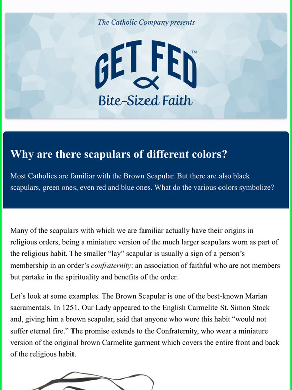The Catholic Company: Why are there scapulars of different colors? | Milled