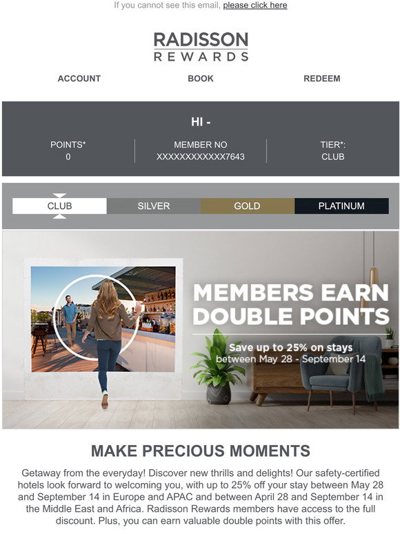 Radisson Blu: -Here is your April Estatement | Milled