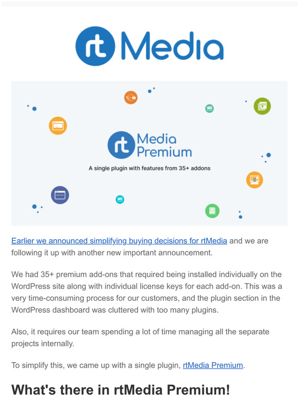 rtCamp: [rtMedia Premium] A single plugin with features from 35+ addons | Milled