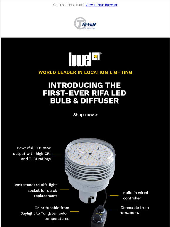 Tiffen: Introducing the First-Ever Rifa LED Bulb & Diffuser! | Milled