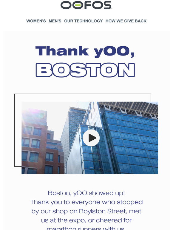 OOFOS: Thank yOO, Boston! | Milled