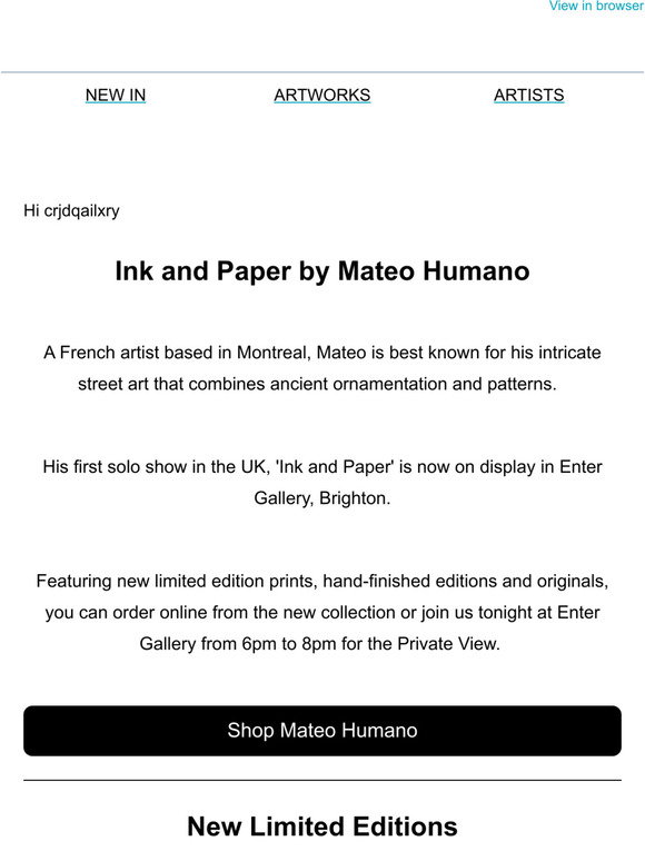 Enter Gallery: Ink and Paper by Mateo Humano | Milled
