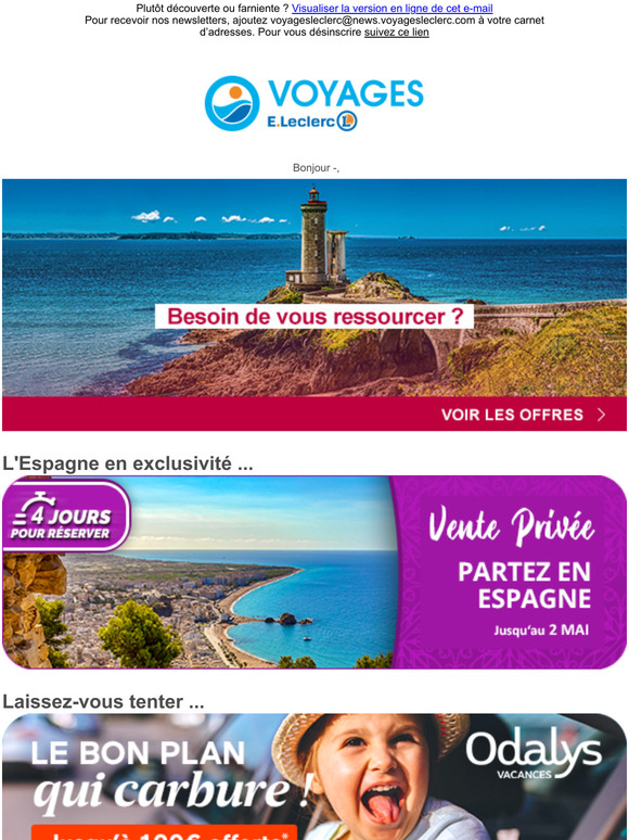 Leclerc Voyages: Profitez de nos bons plans pour vous ressourcer | Milled