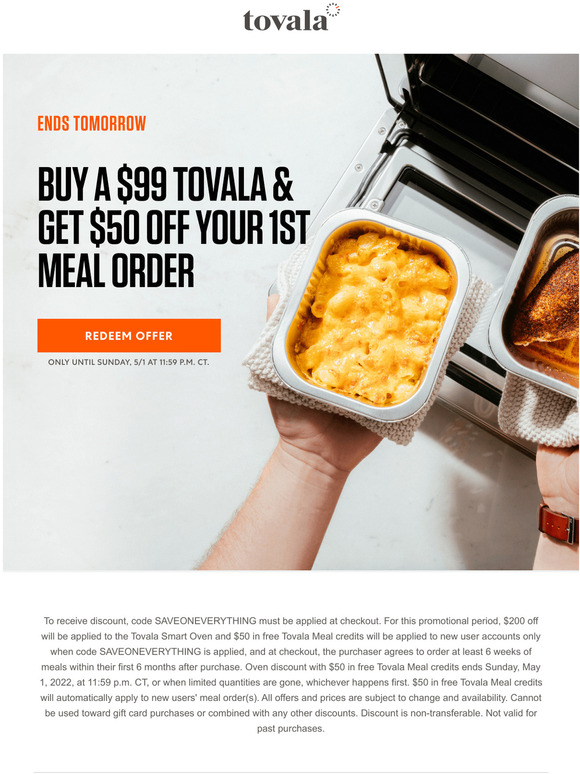 Tovala: Get $50 in free Tovala Meals with your oven. | Milled