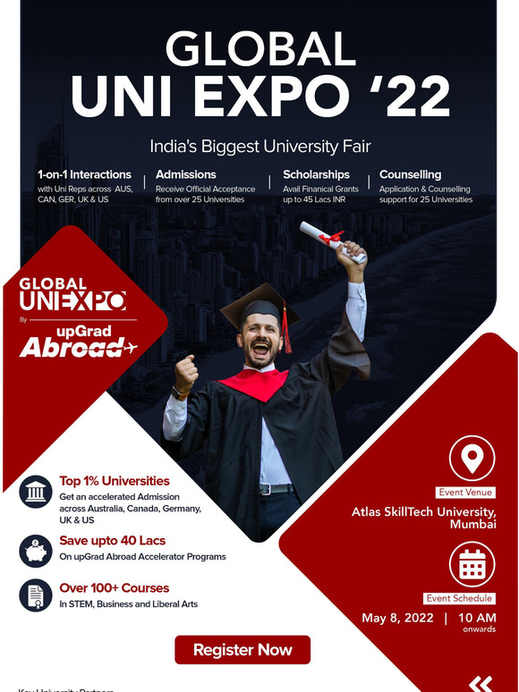 UpGrad: India's Biggest Admissions Fair - Global Uni Expo 2022 | Milled